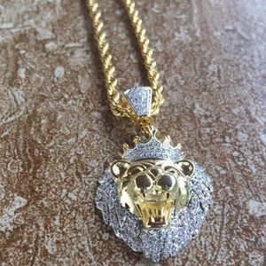 Accessories | 18k Gold Plated Lion Gold Diamond Chain | Poshmark